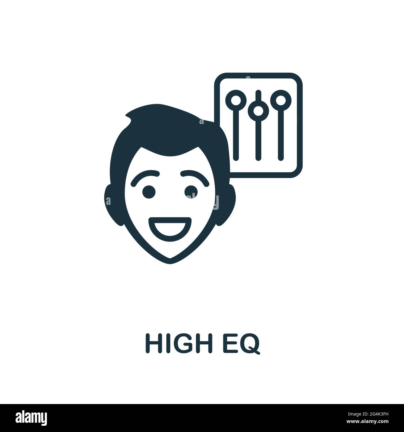 High Eq icon. Monochrome simple element from soft skill collection ...