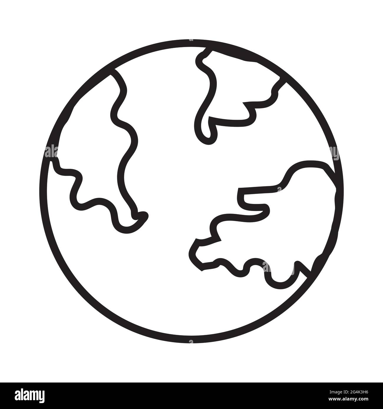 world icon symbol flat black line on white vector background Stock ...
