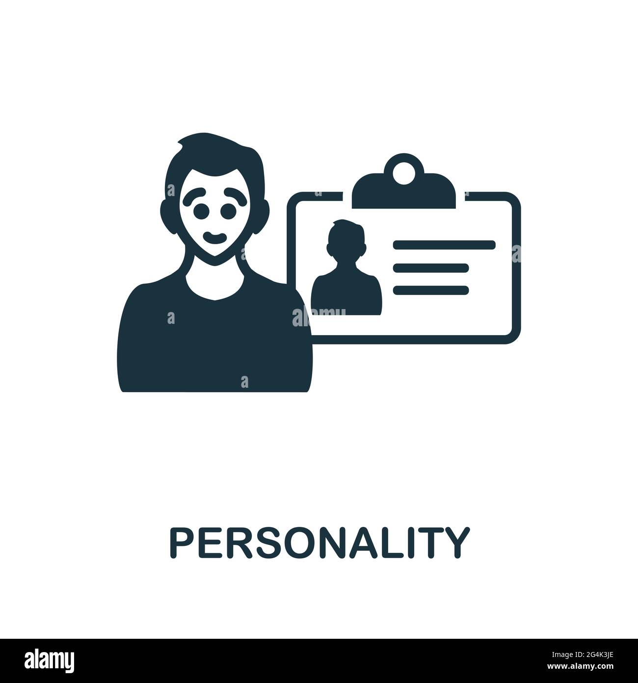 Personality icon. Monochrome simple element from soft skill collection ...