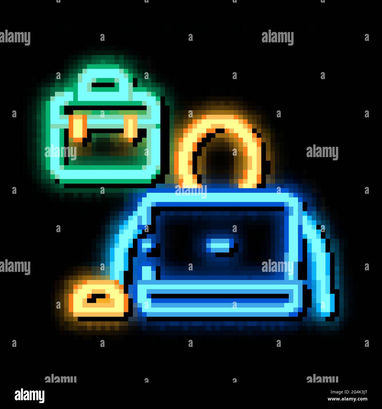 computer worker neon glow icon illustration Stock Vector Image & Art ...