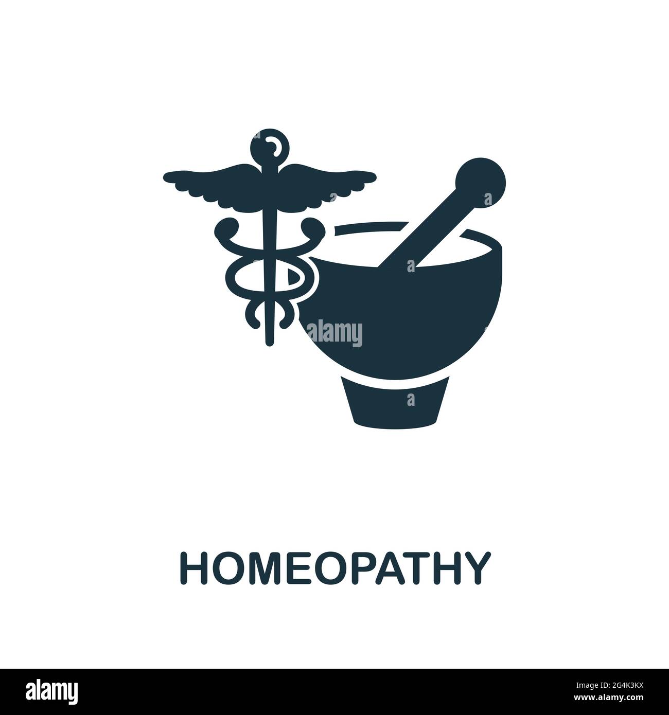 Homeopathy icon. Monochrome simple element from therapy collection ...