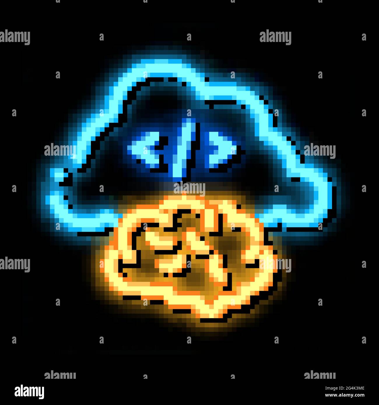 brain cloud separation neon glow icon illustration Stock Vector Image ...