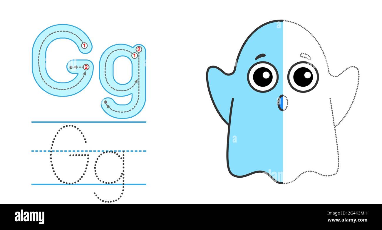 Trace the letter and picture and color it. Educational children tracing ...