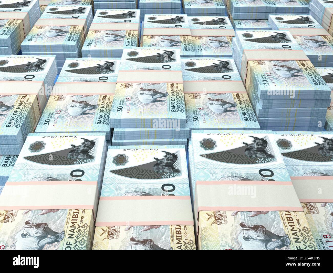 Money of Namibia. Namibian dollar bills. NAD banknotes. 30 dollars ...