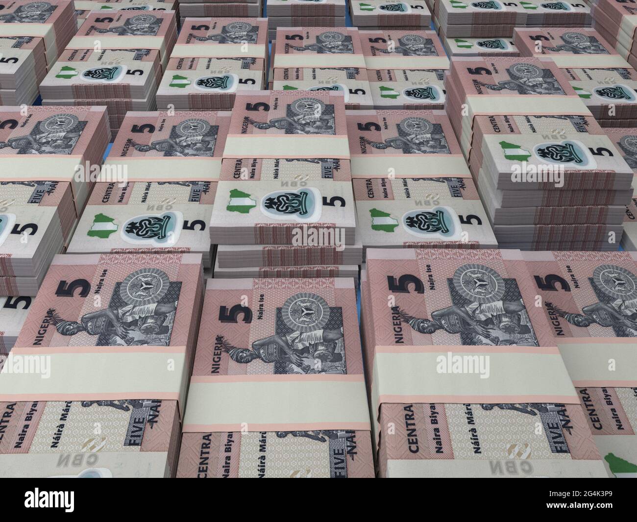 Money of Nigeria. Nigerian naira bills. NGN banknotes. 5 polymer ...