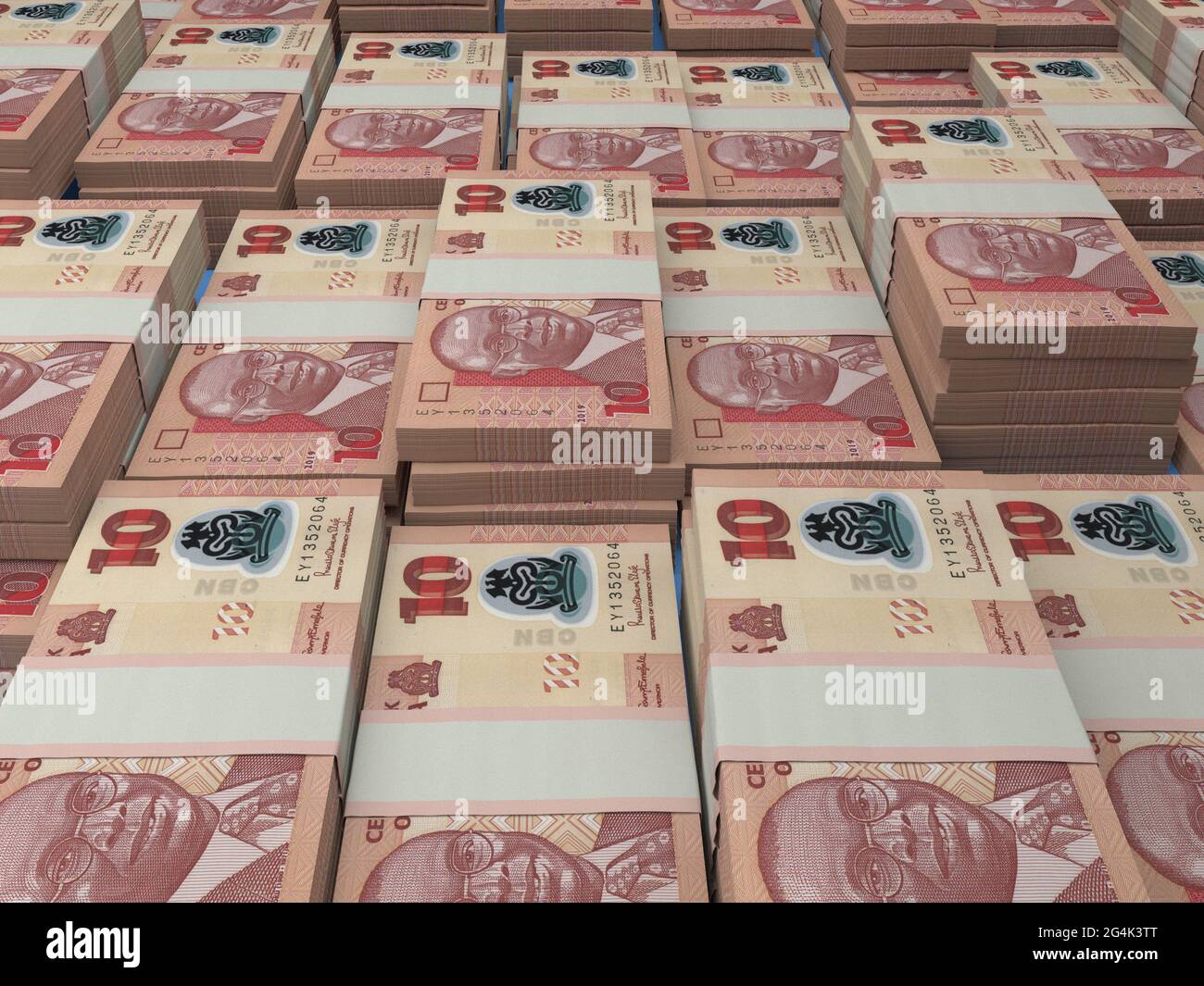 Money of Nigeria. Nigerian naira bills. NGN banknotes. 10 polymer ...