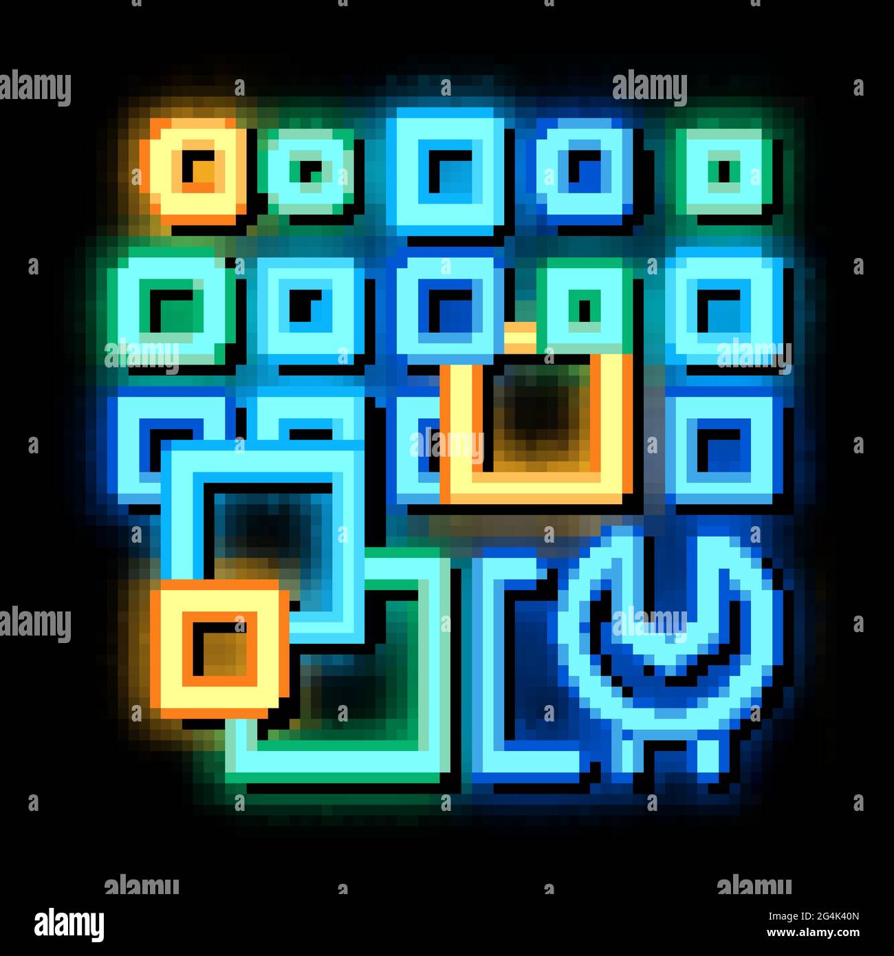 total particle removal neon glow icon illustration Stock Vector Image ...