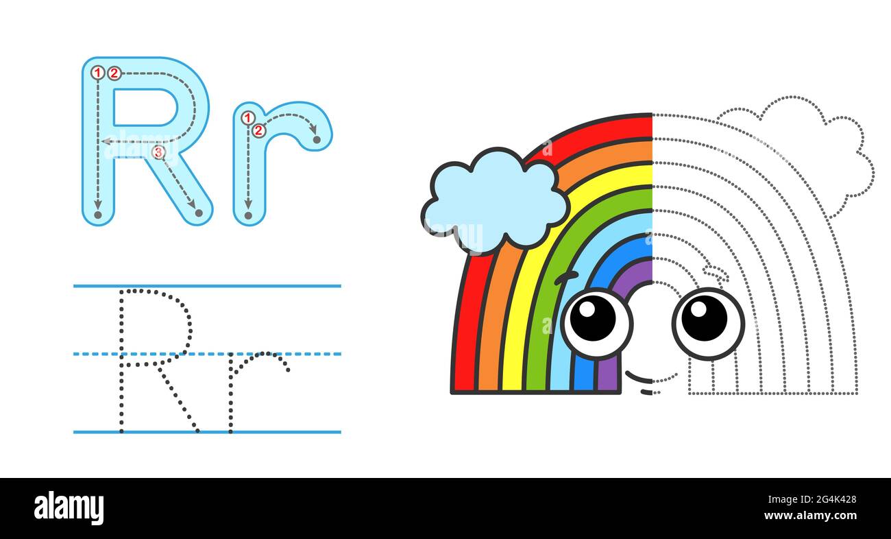 Letter r tracing Cut Out Stock Images & Pictures - Alamy