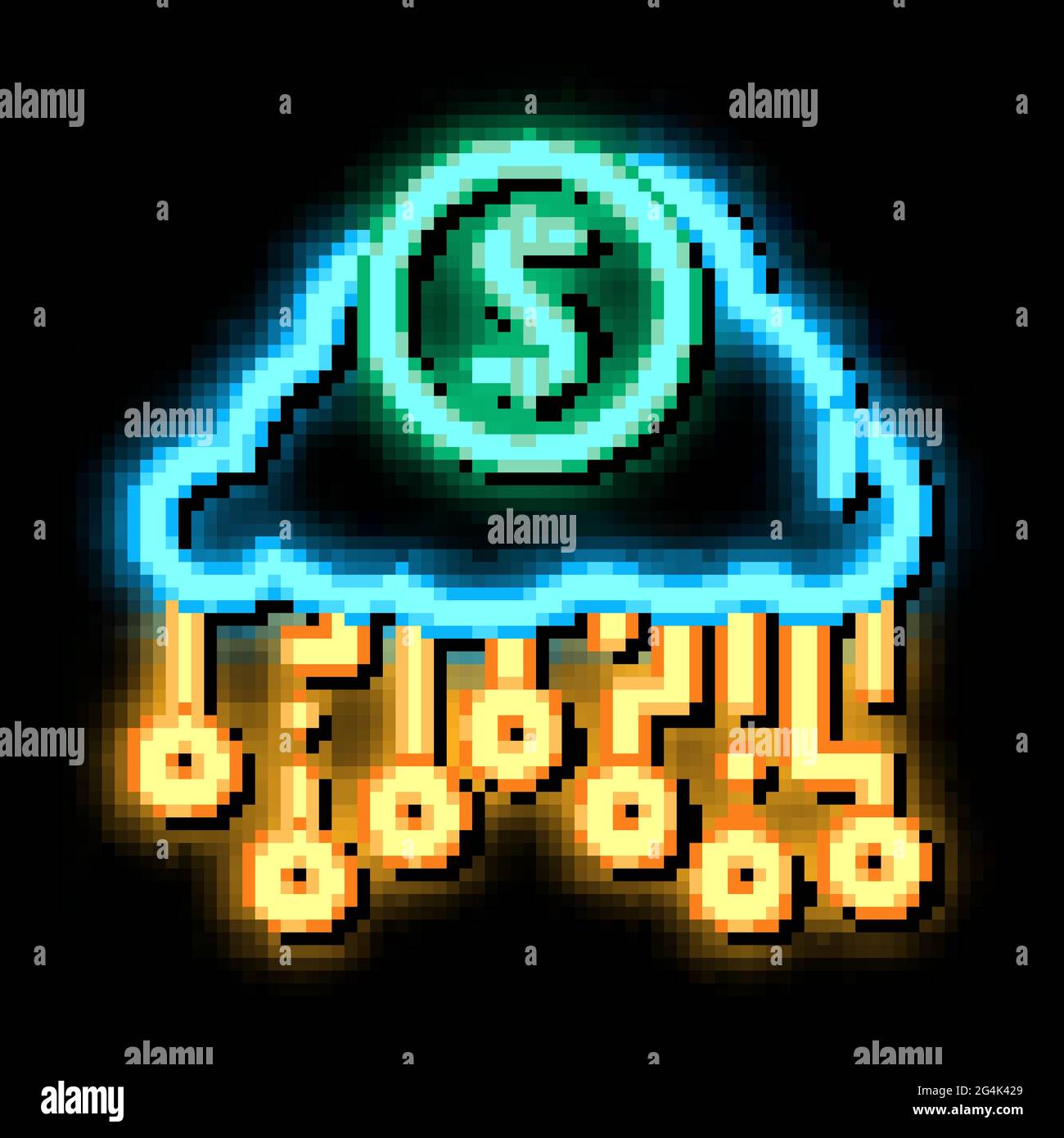 cash cloud neon glow icon illustration Stock Vector Image & Art - Alamy