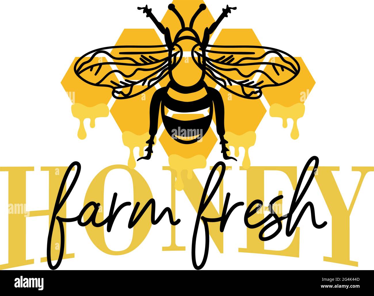 Farm fresh honey quote lettering illustration Stock Vector Image & Art ...
