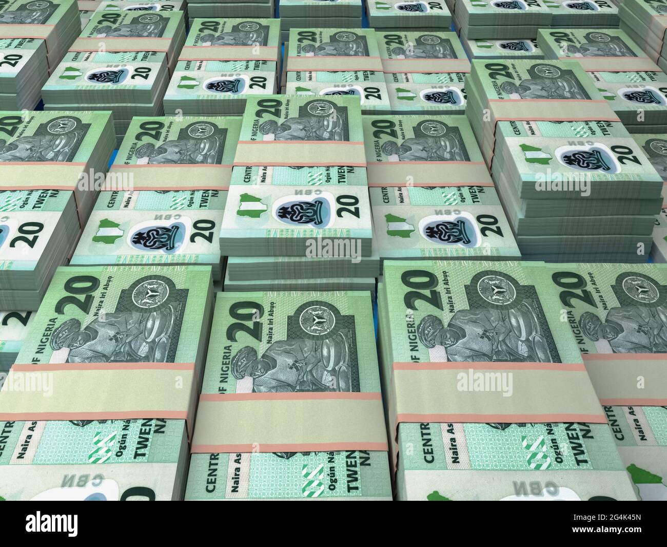 Money of Nigeria. Nigerian naira bills. NGN banknotes. 20 polymer ...