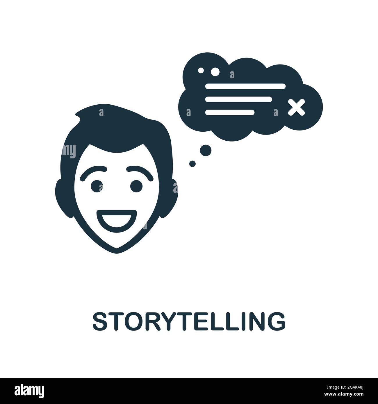 Storytelling icon. Monochrome simple element from soft skill collection ...