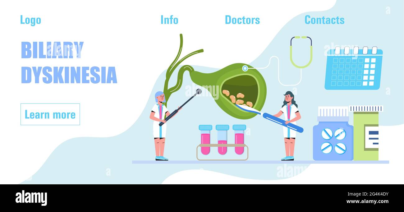 Gallbladder concept vector. Doctors treat gallstones. Biliary ...