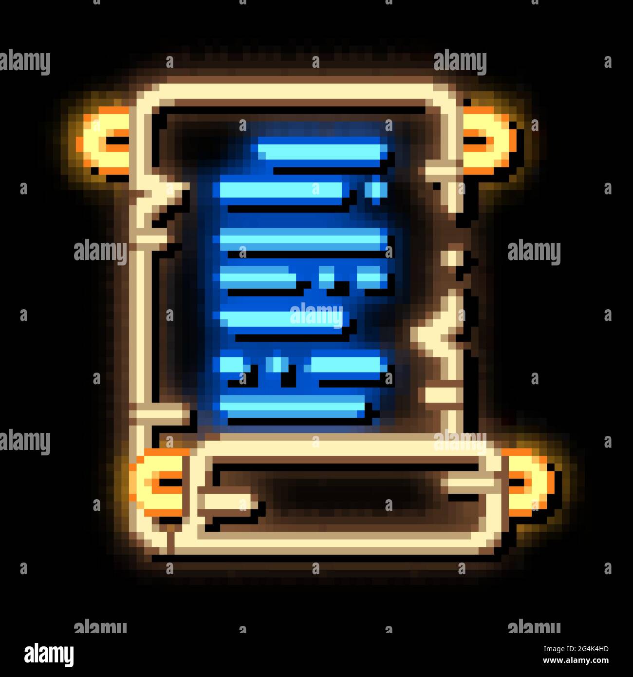 scroll of parchment paper neon glow icon illustration Stock Vector ...