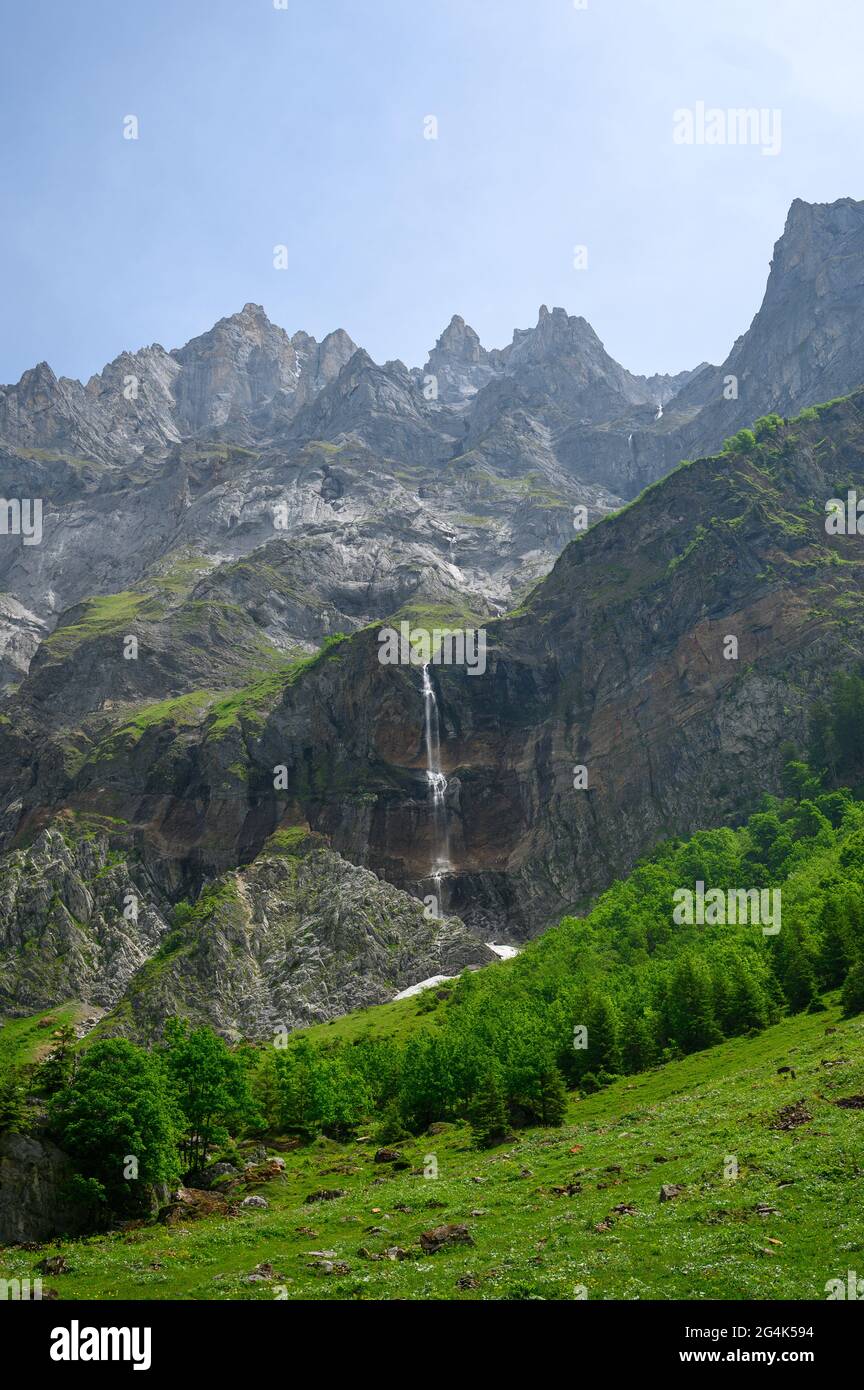 a waterfall in the Glarus Alps Stock Photo - Alamy