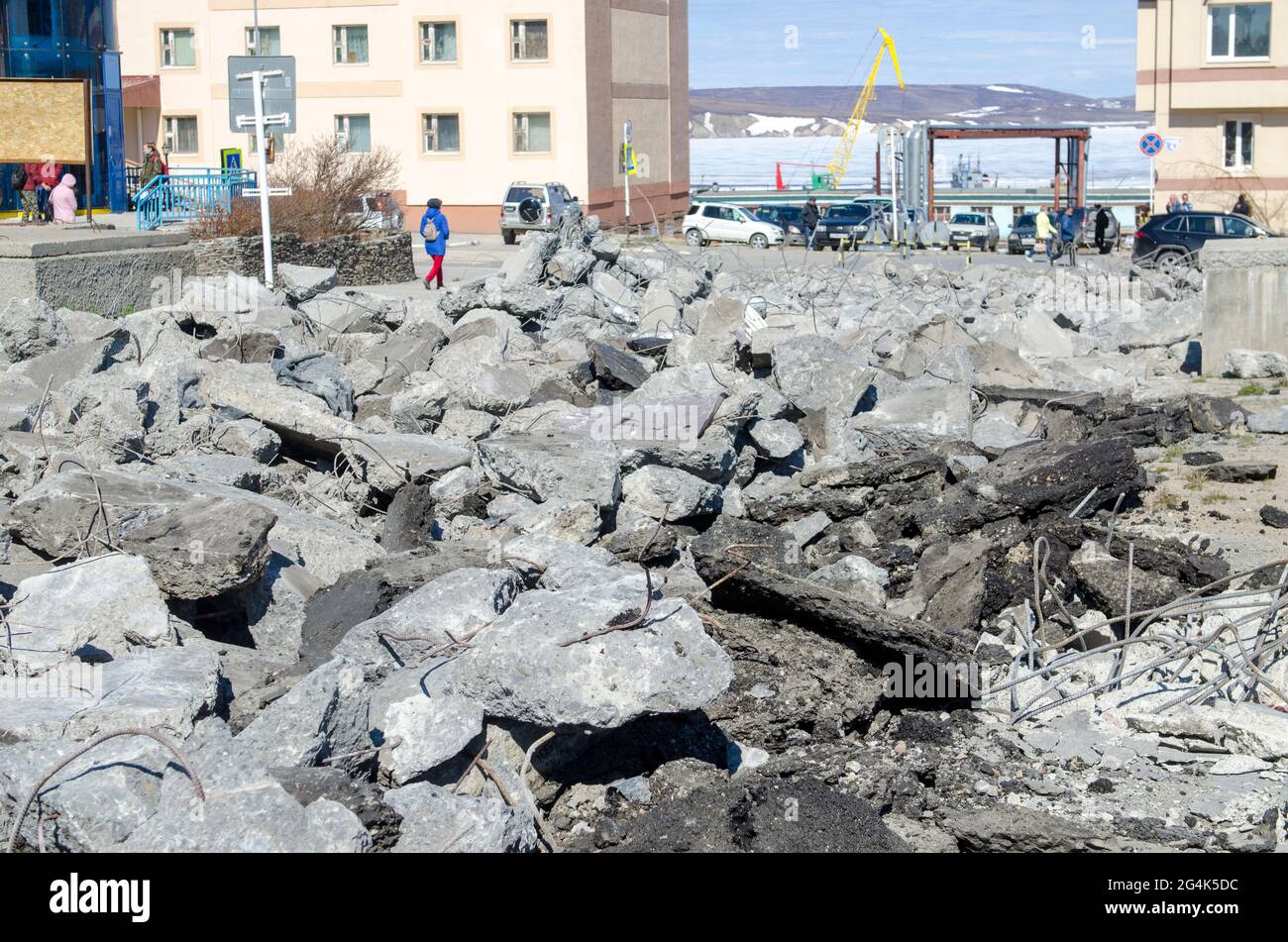Reconstruction of the pavement in the city Stock Photo - Alamy