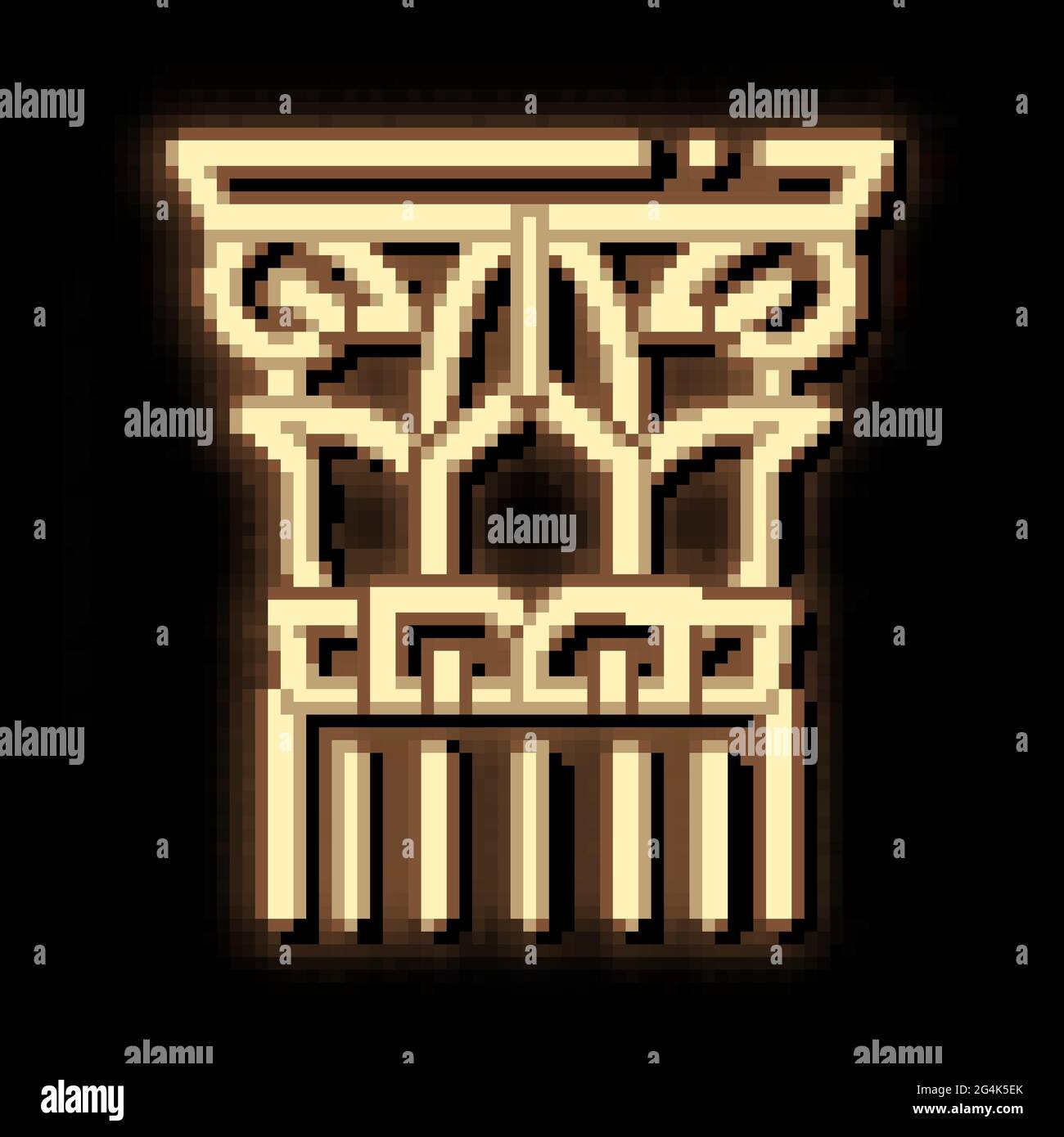 threaded greek column neon glow icon illustration Stock Vector Image ...