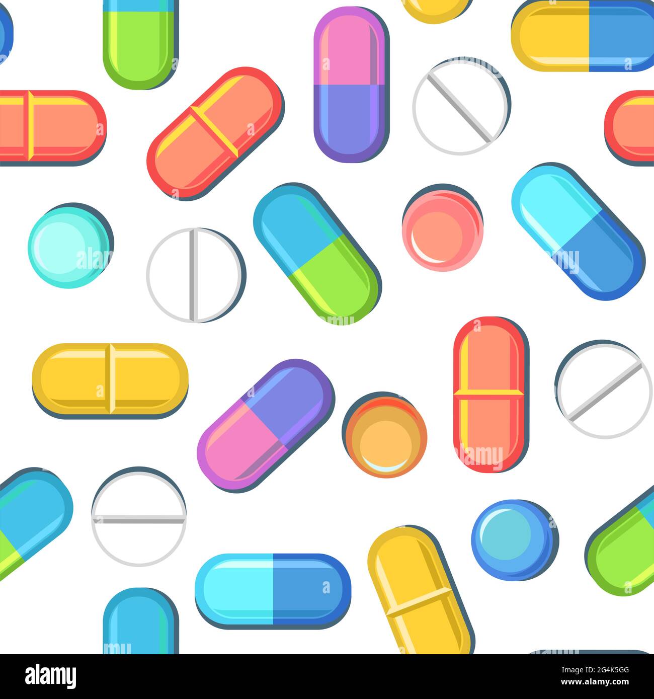 Medicines seamless pattern. Illustration with pills. Concurrency ...
