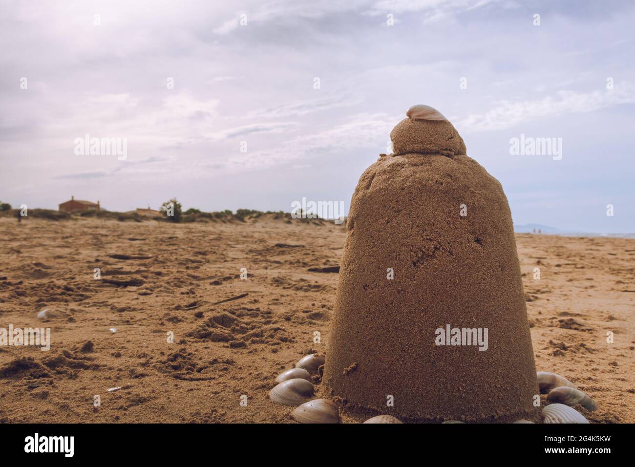Closeup shot of a caste built from sand at the beach Stock Photo - Alamy