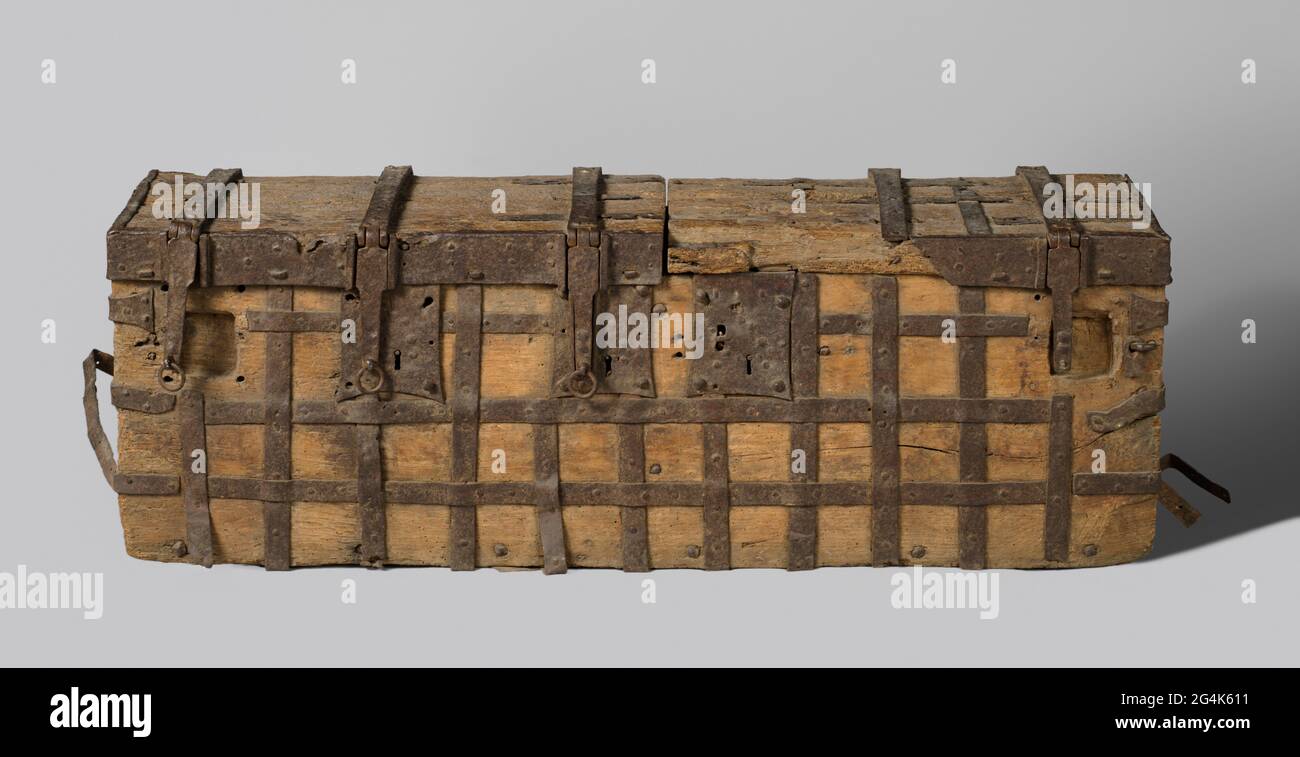 Coffin with two adjacent lids placed and over the entire surface ...