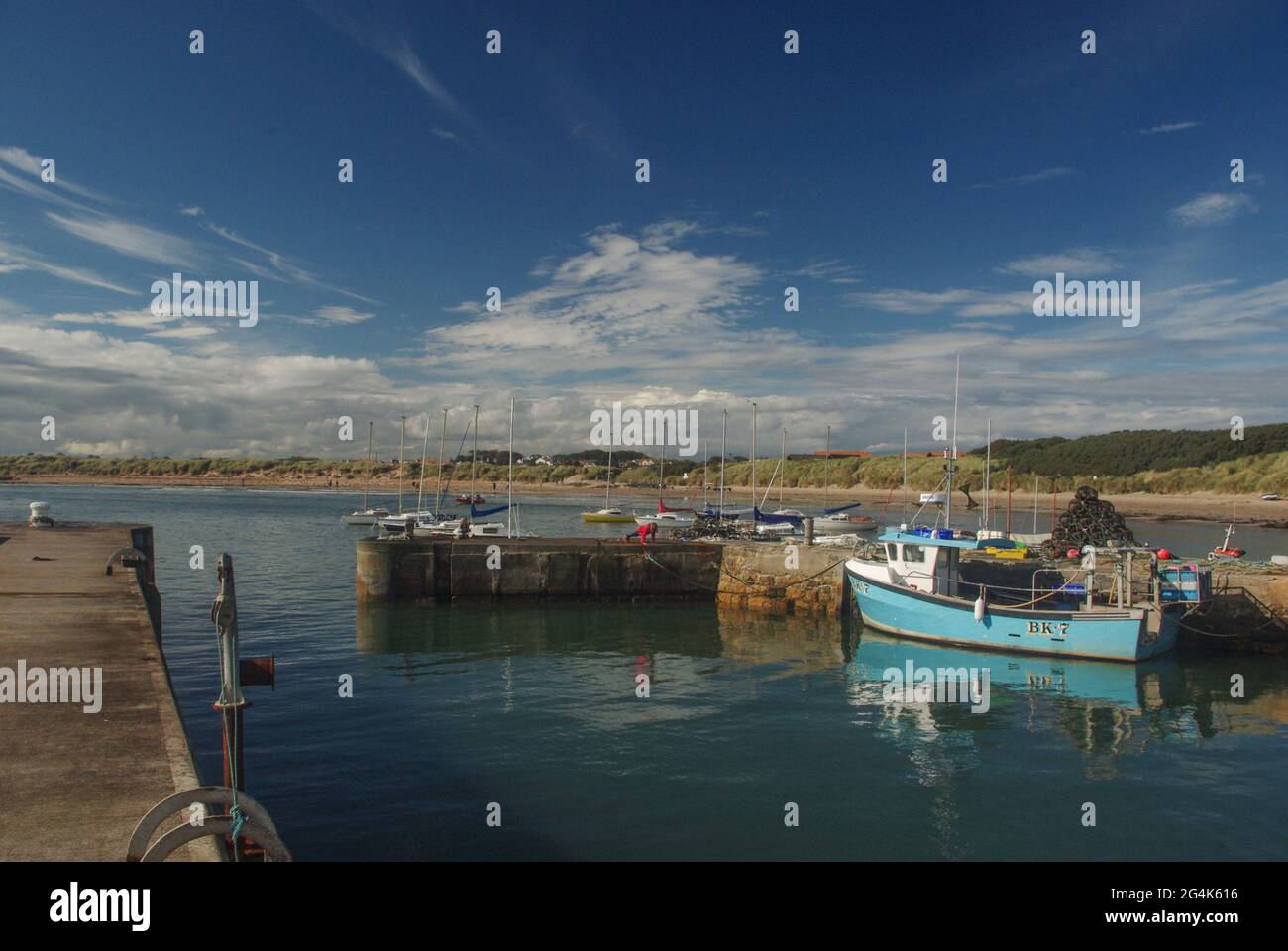 Fishing boats in Beadnell Harbour, Northumberland UK Stock Photo - Alamy