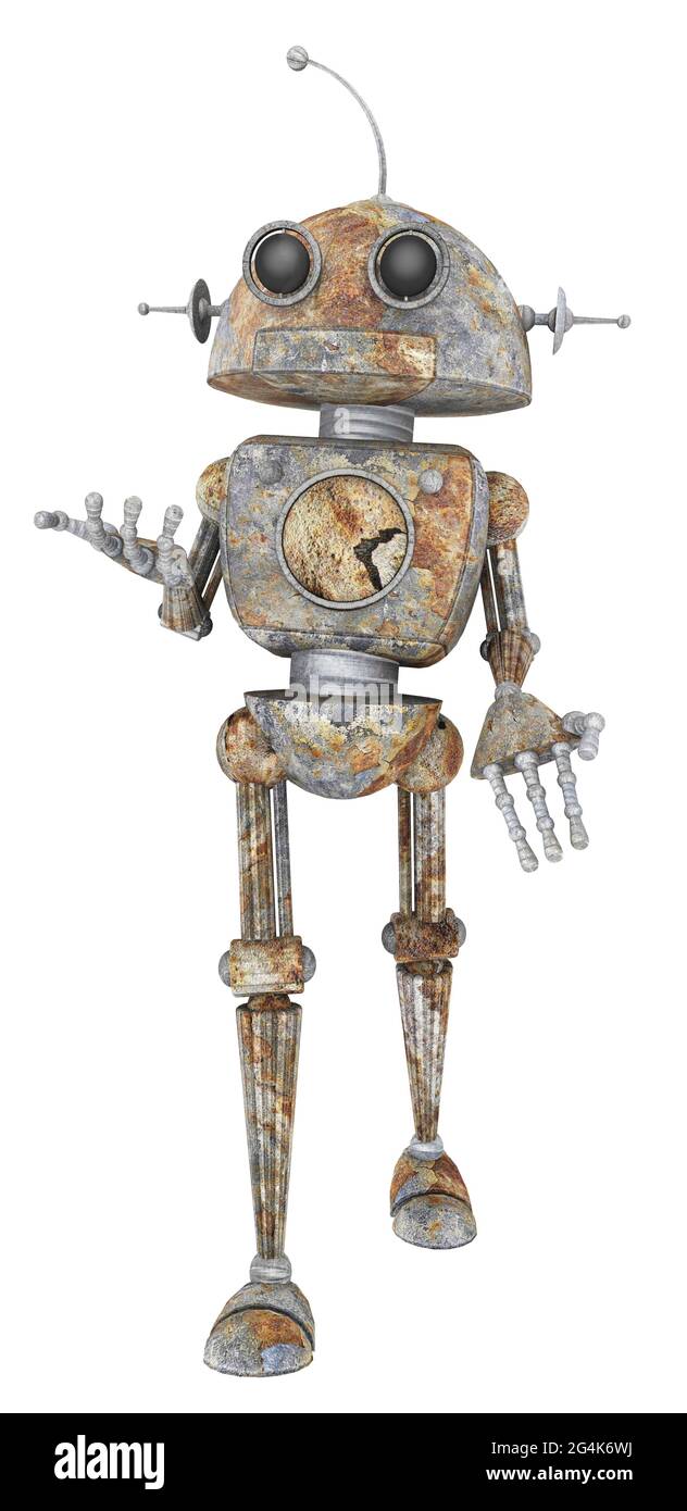 Robot isolated on white background Stock Photo - Alamy