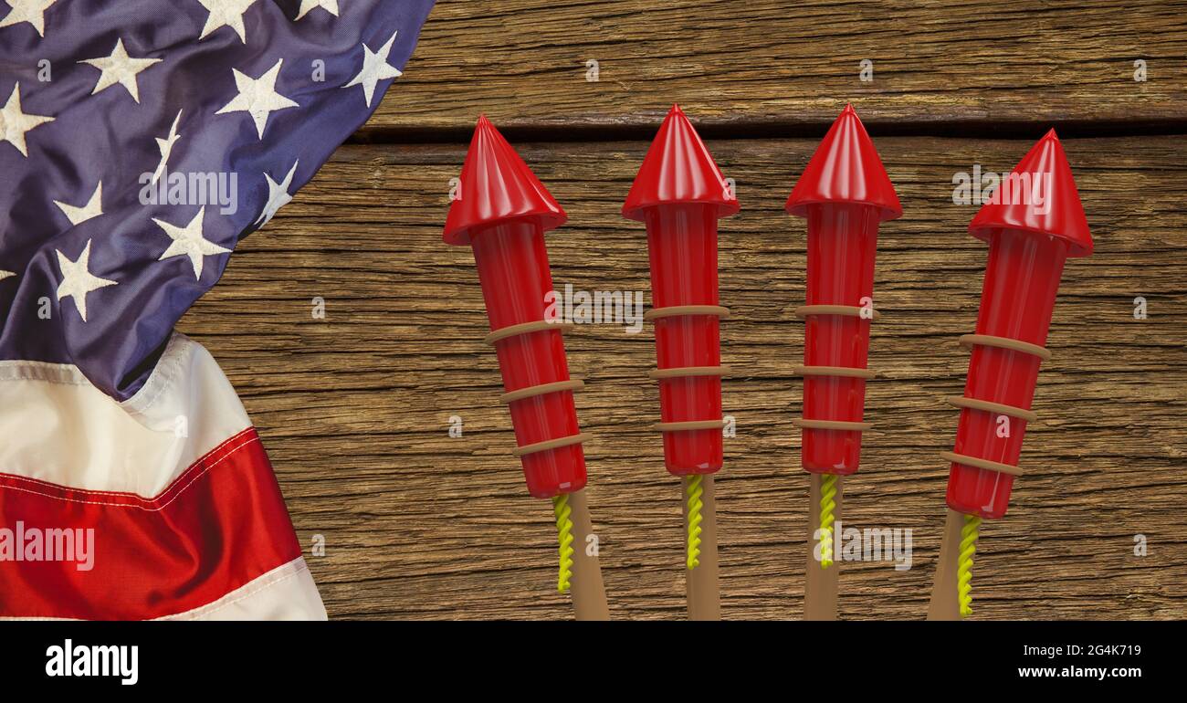Waving american flag fireworks hi-res stock photography and images - Alamy