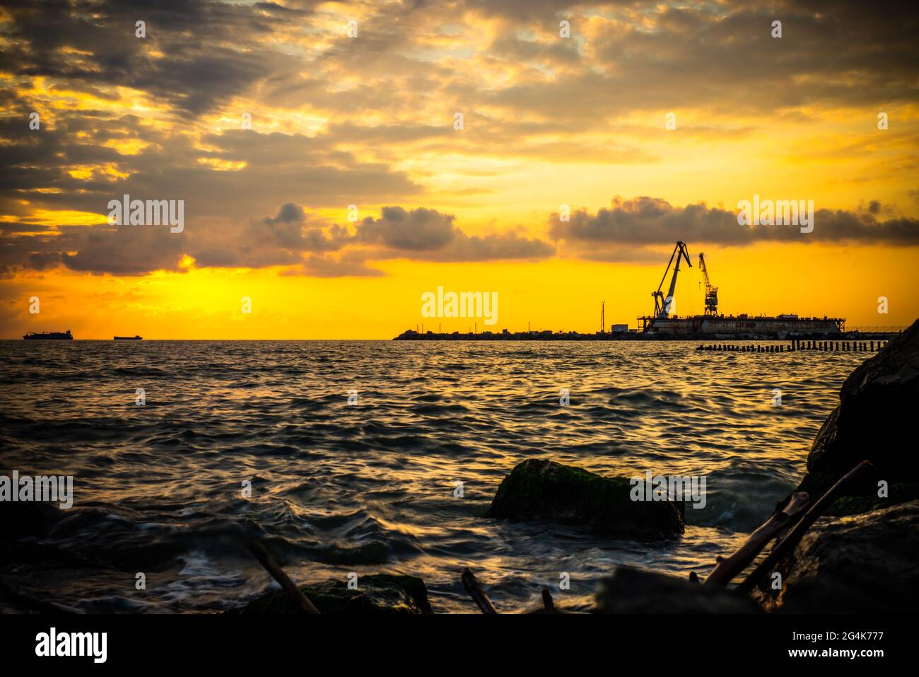 Beautiful sunset on the Black Sea Stock Photo - Alamy
