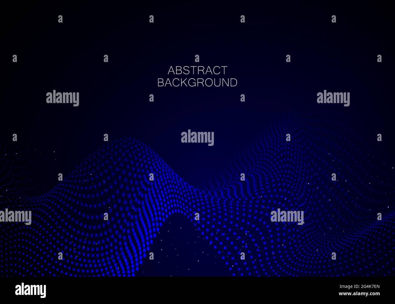 Abstract blue background. Big data. Abstract blue wave flow from ...