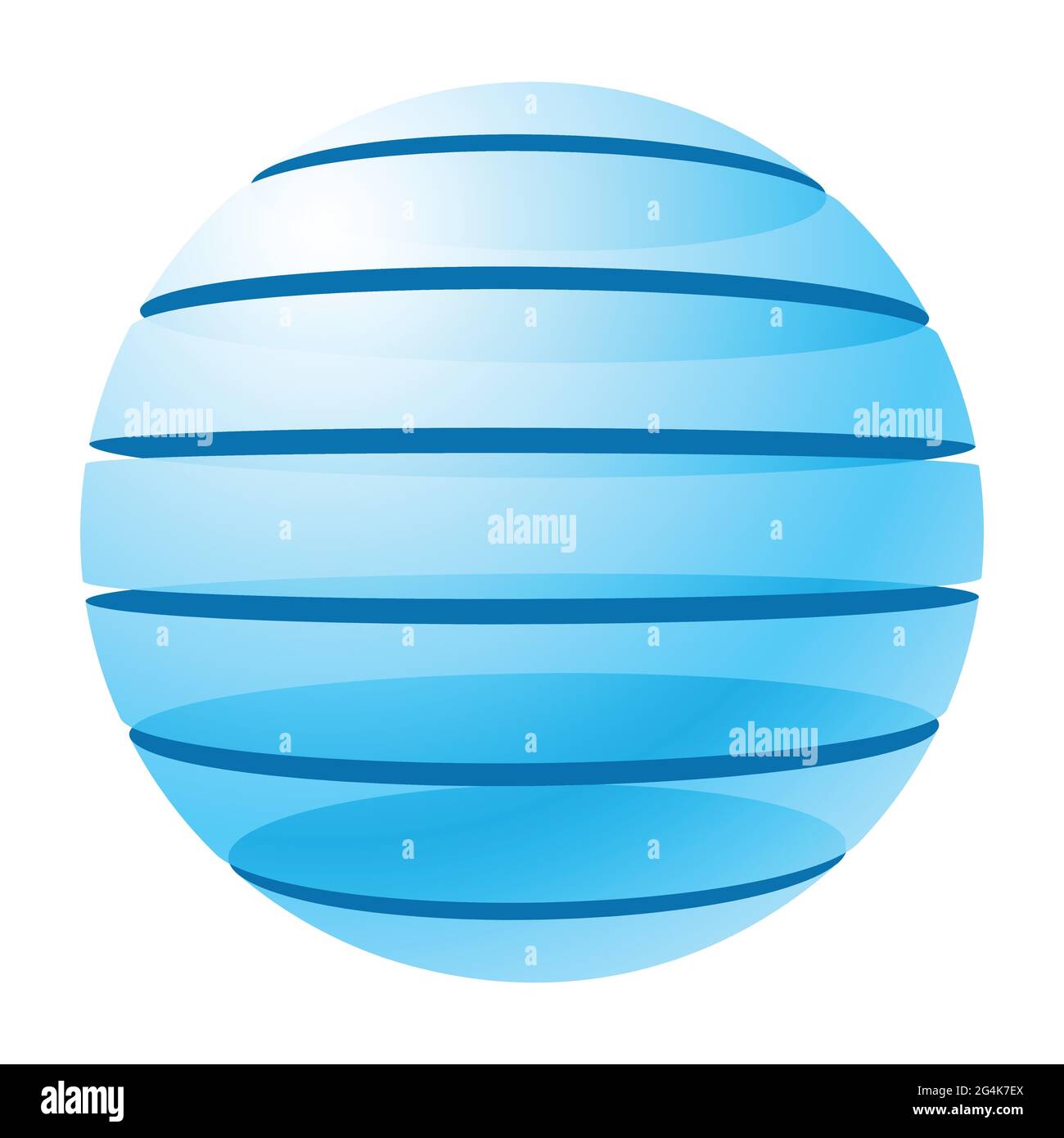 Stack of round transparent blocks that makes a sphere. Abstract glass ...