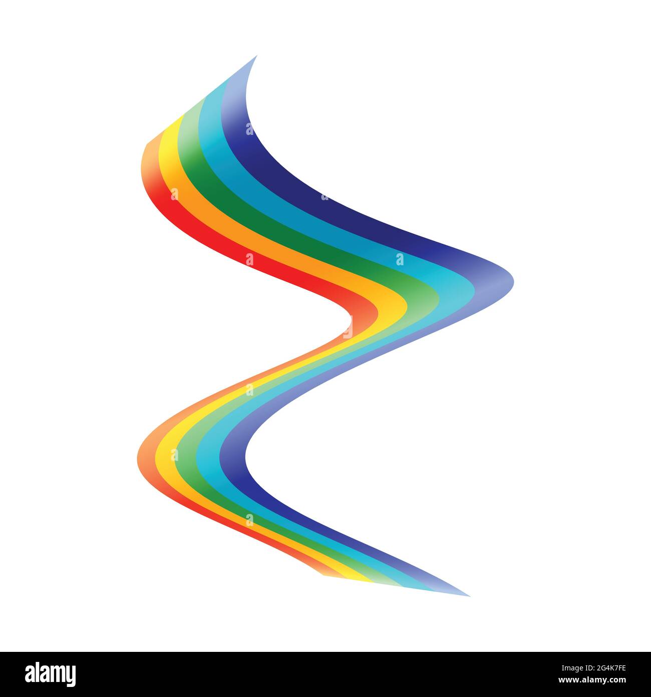 Abstract multicolor wave. Bright curved lines. Vector element for cover ...