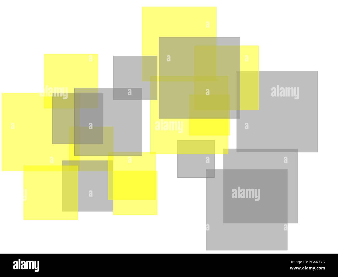 Abstract minimalist grey yellow illustration with squares and white ...