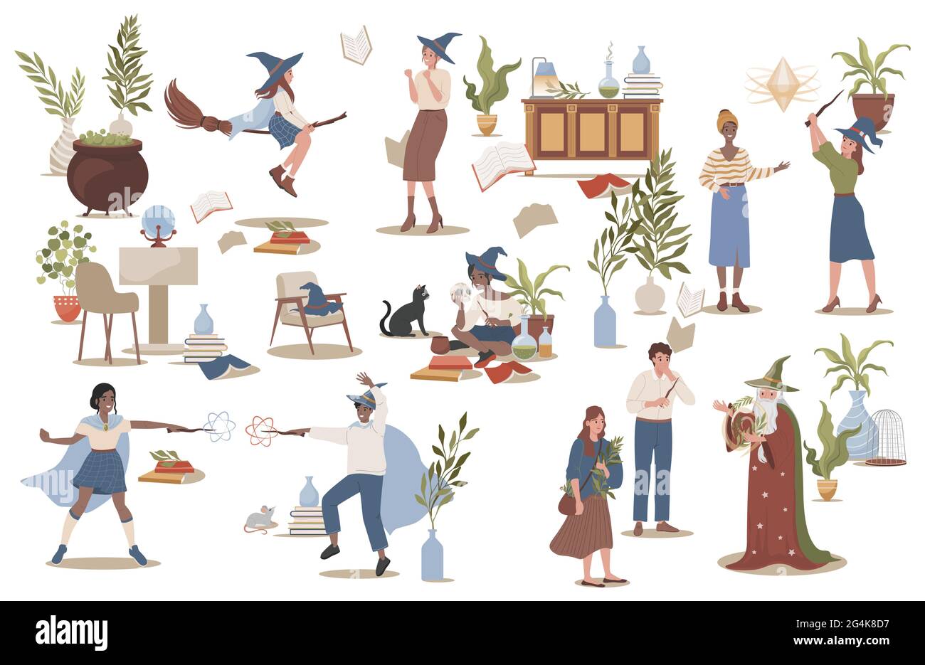 Practicing witchcraft Stock Vector Images - Alamy