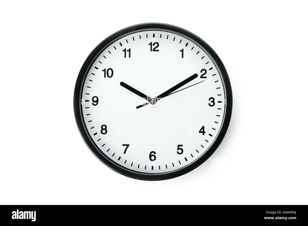 Black standard clock isolated on white background Stock Photo - Alamy