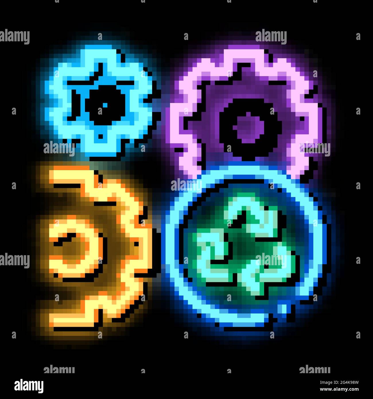 sync settings neon glow icon illustration Stock Vector Image & Art - Alamy