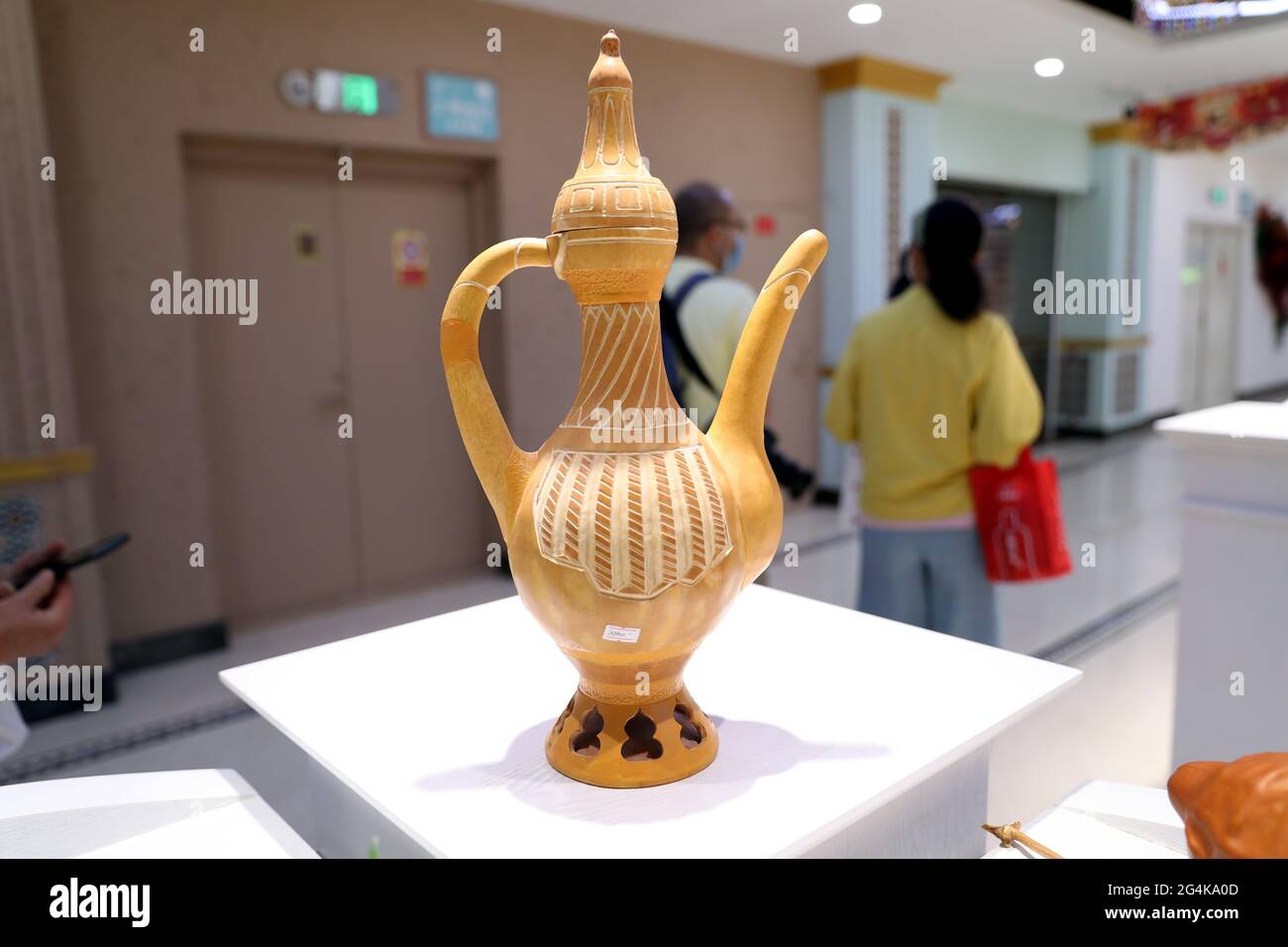 June 22, 2021, China: On June 20th, Luo Baocai made gourd crafts at the ...