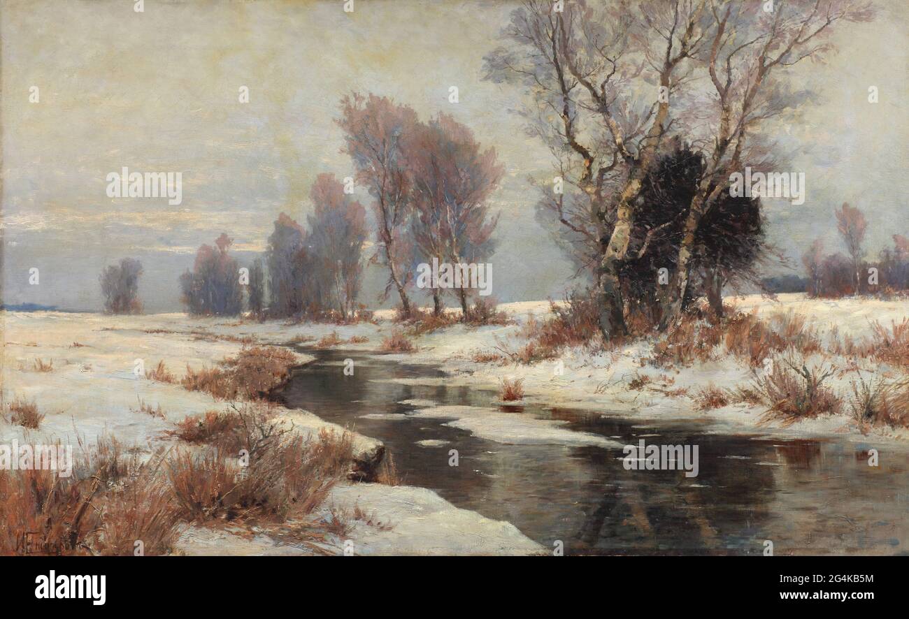 Spring landscape, 1890s. Private Collection Stock Photo - Alamy