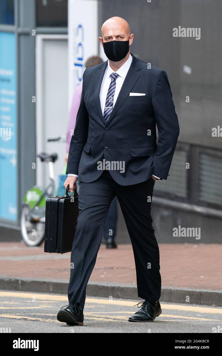 West Mercia Police constable Benjamin Monk arrives at Birmingham Crown ...