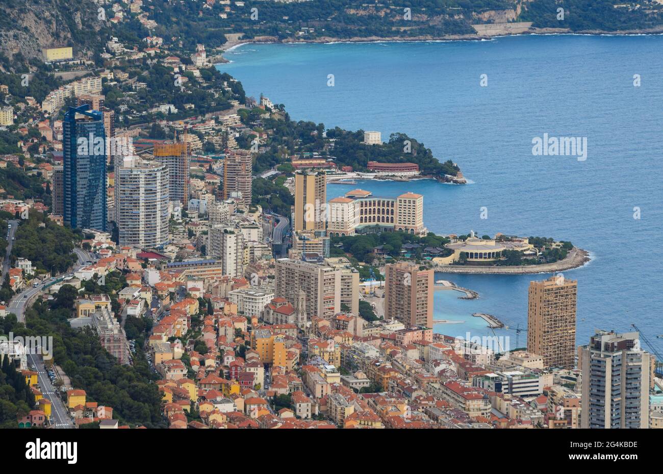 Aerial panoramic view of Monte Carlo, Monaco Stock Photo - Alamy