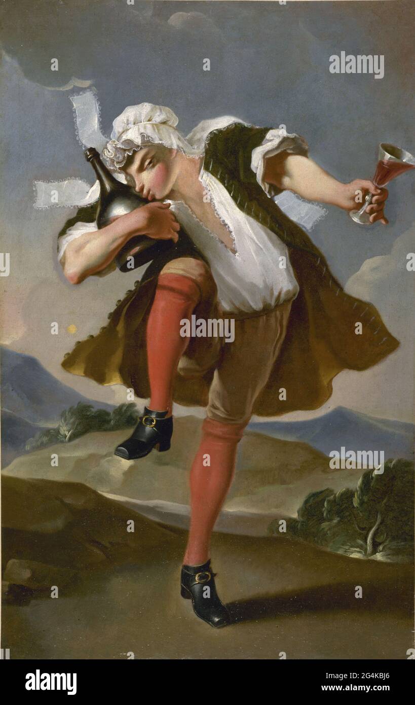 A la bonne bouteille. Signboard of a wine merchant, Between 1780 and ...