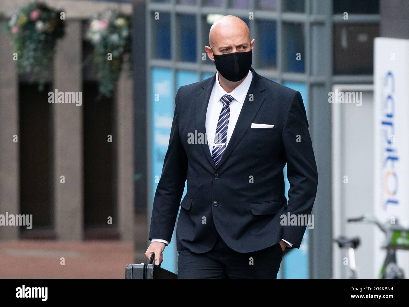 West Mercia Police constable Benjamin Monk arrives at Birmingham Crown ...