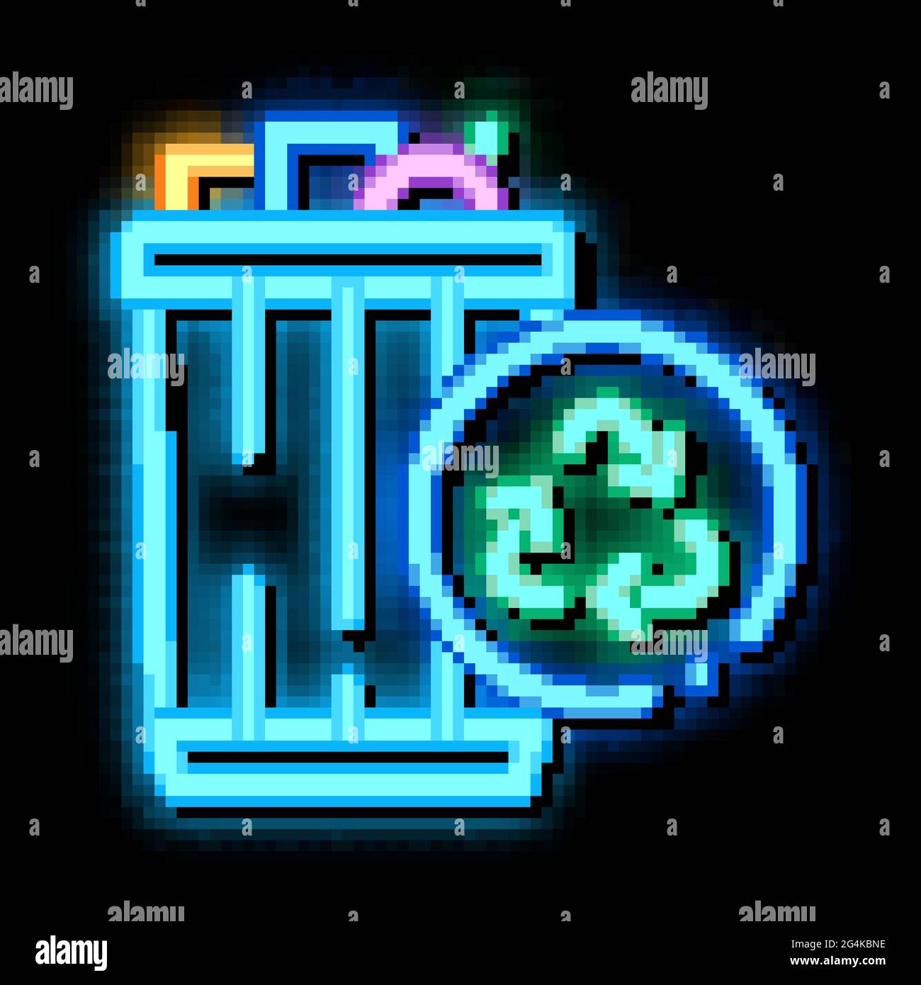 waste recycling neon glow icon illustration Stock Vector Image & Art ...