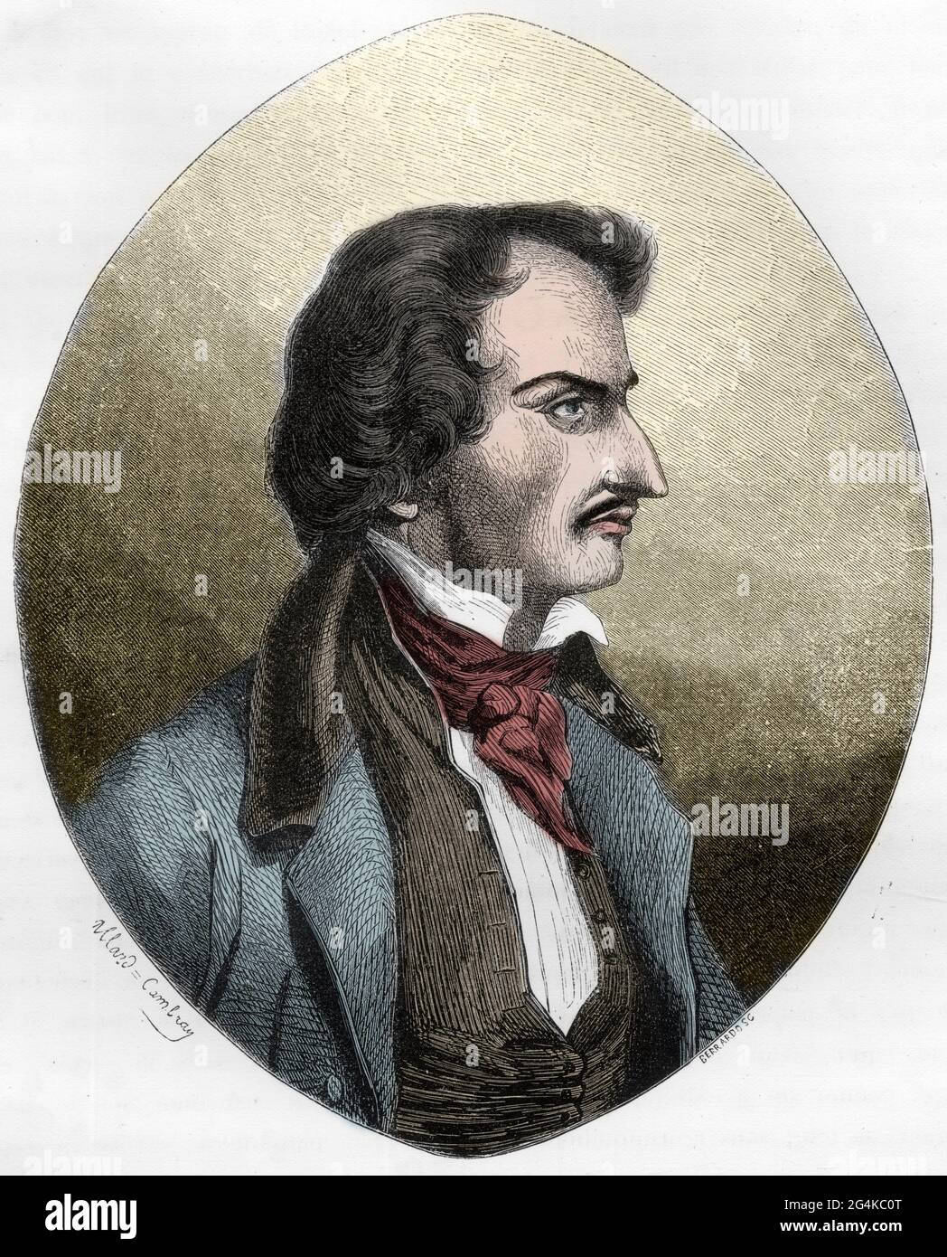 Portrait of Pierre-François Lacenaire. Private Collection Stock Photo ...