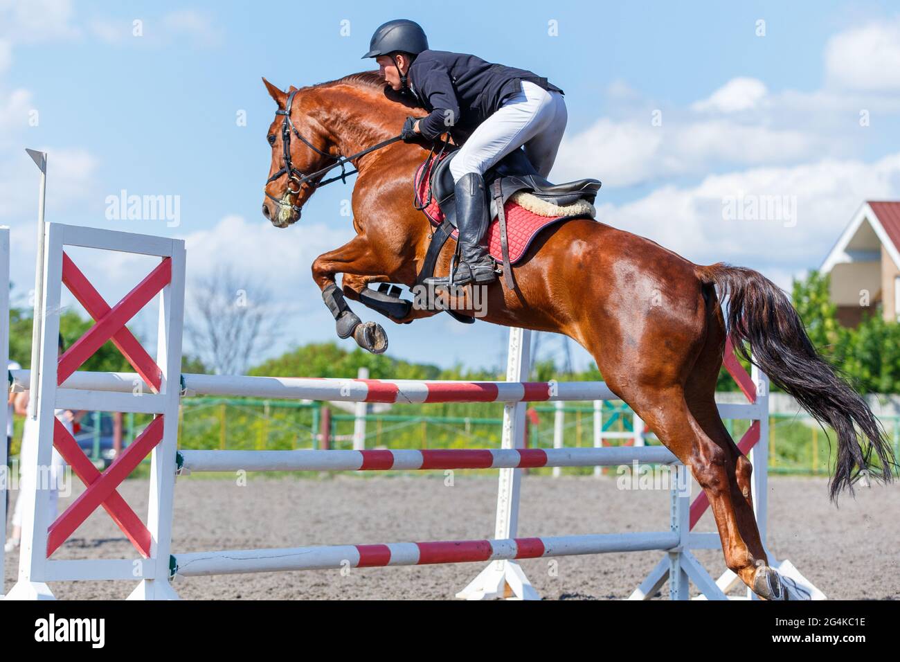 Man jumping over barrier hi-res stock photography and images - Alamy