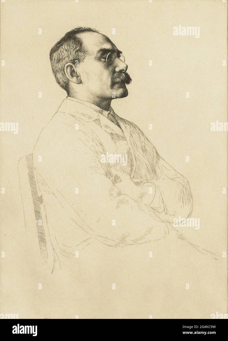 Portrait of Rudyard Kipling (1865-1936). Private Collection Stock Photo ...