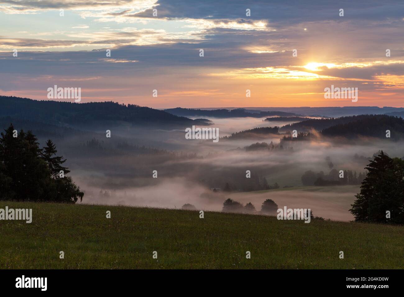 Morning evening panoramic sunset view of beautiful sky from Bohemian ...