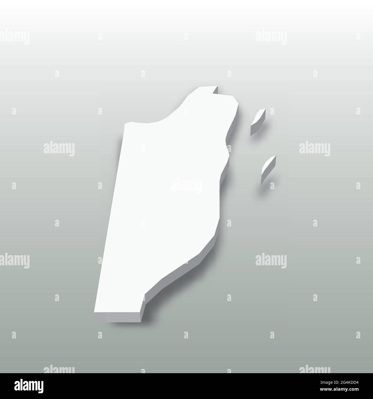 Belize - white 3D silhouette map of country area with dropped shadow on ...