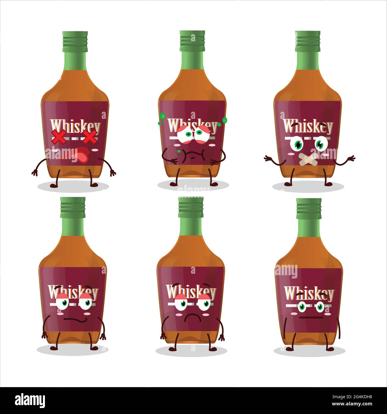 Whiskey bottle cartoon character with nope expression. Vector ...