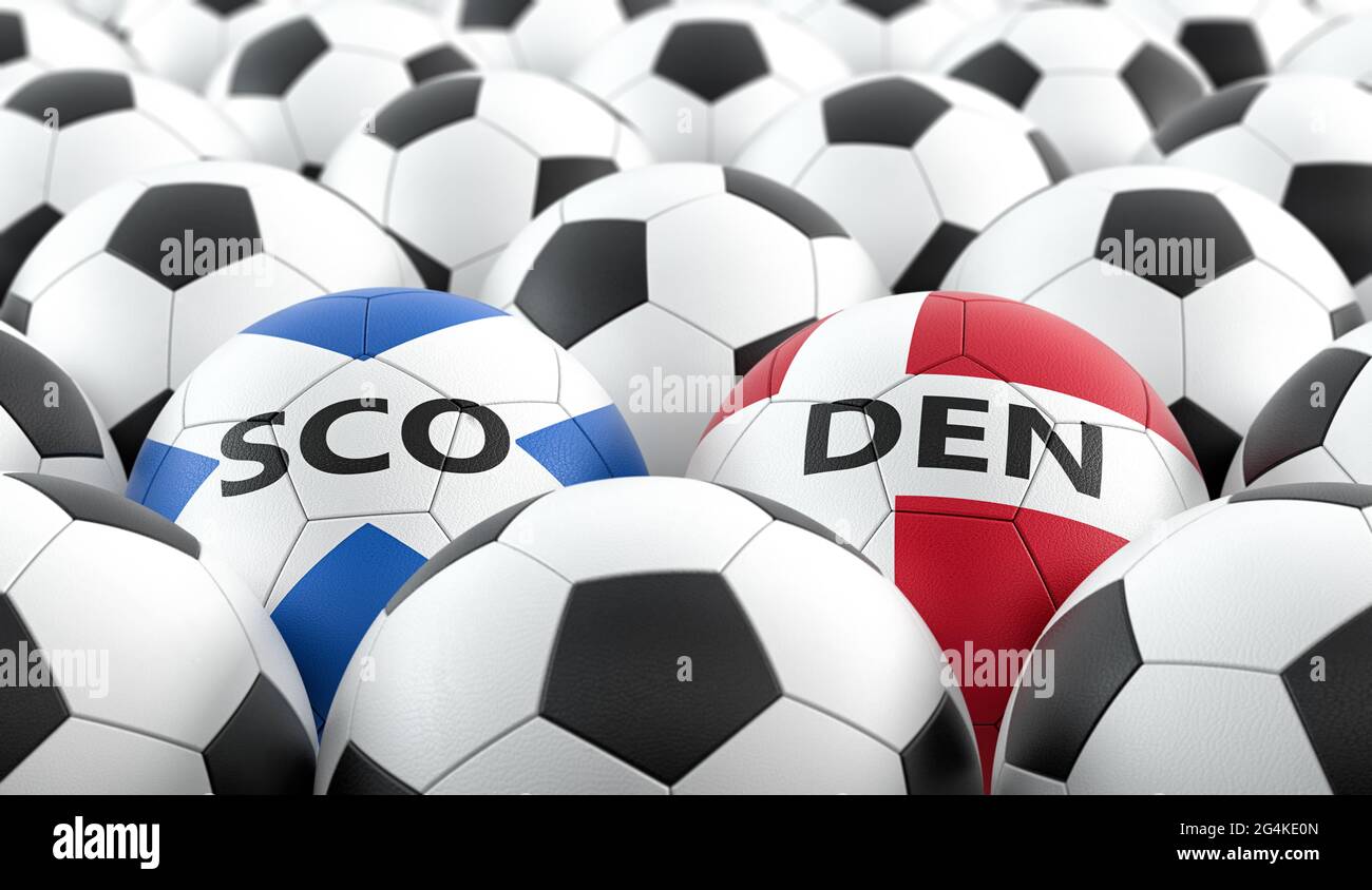 Scotland vs. Denmark Soccer Match - Leather balls in Scotland and ...