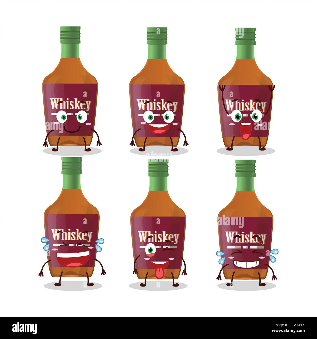 Cartoon character of whiskey bottle with smile expression. Vector ...